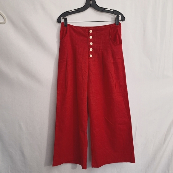miami | Pants & Jumpsuits | Franscescas Mi Ami Red Button Front Wide ...